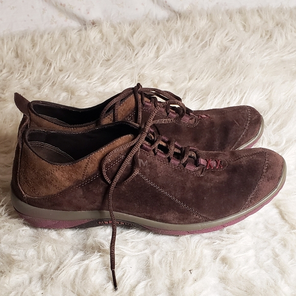 Merrell | Shoes | Merrell Ellipse Suede Leather Lace Up Shoes Coffee ...